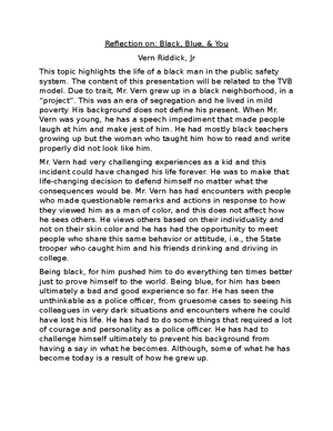 Reflection on Life in Policing by Kelly Ogbu - Reflection on: Life in ...