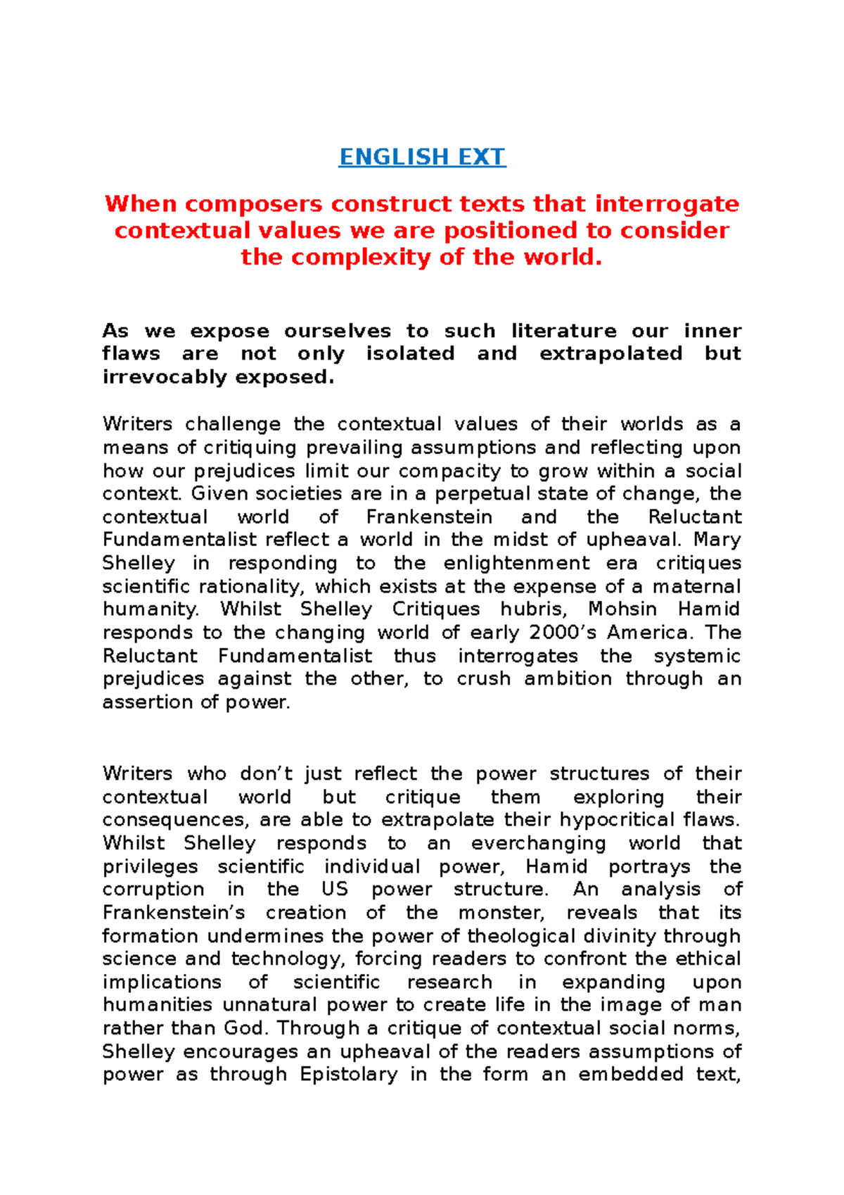 English EXT ASS 2 - Notes and that big man - ENGLISH EXT When composers ...