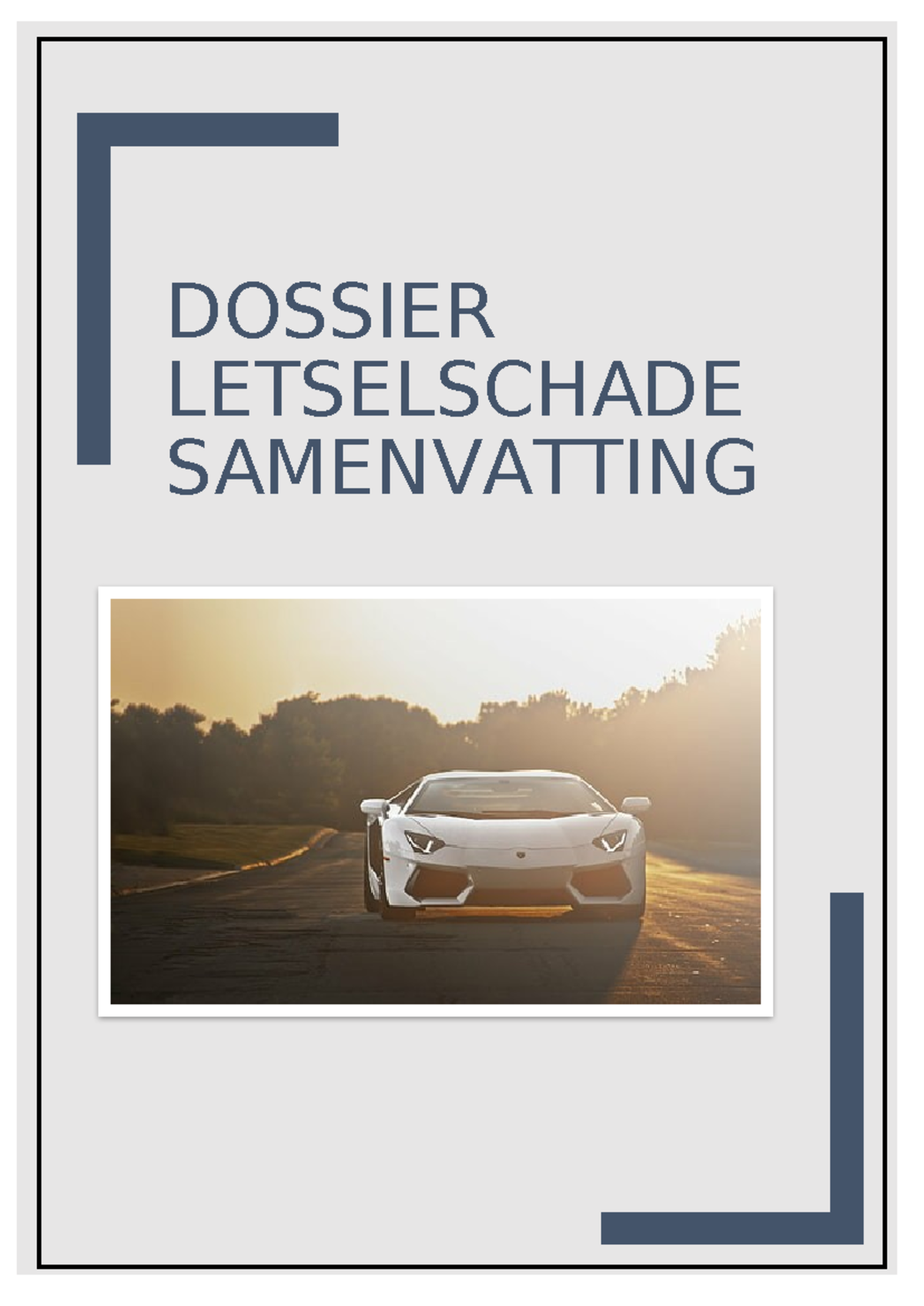 Dossier letselschade aantekeningen - DOSSIER LETSELSCHADE SAMENVATTING ...