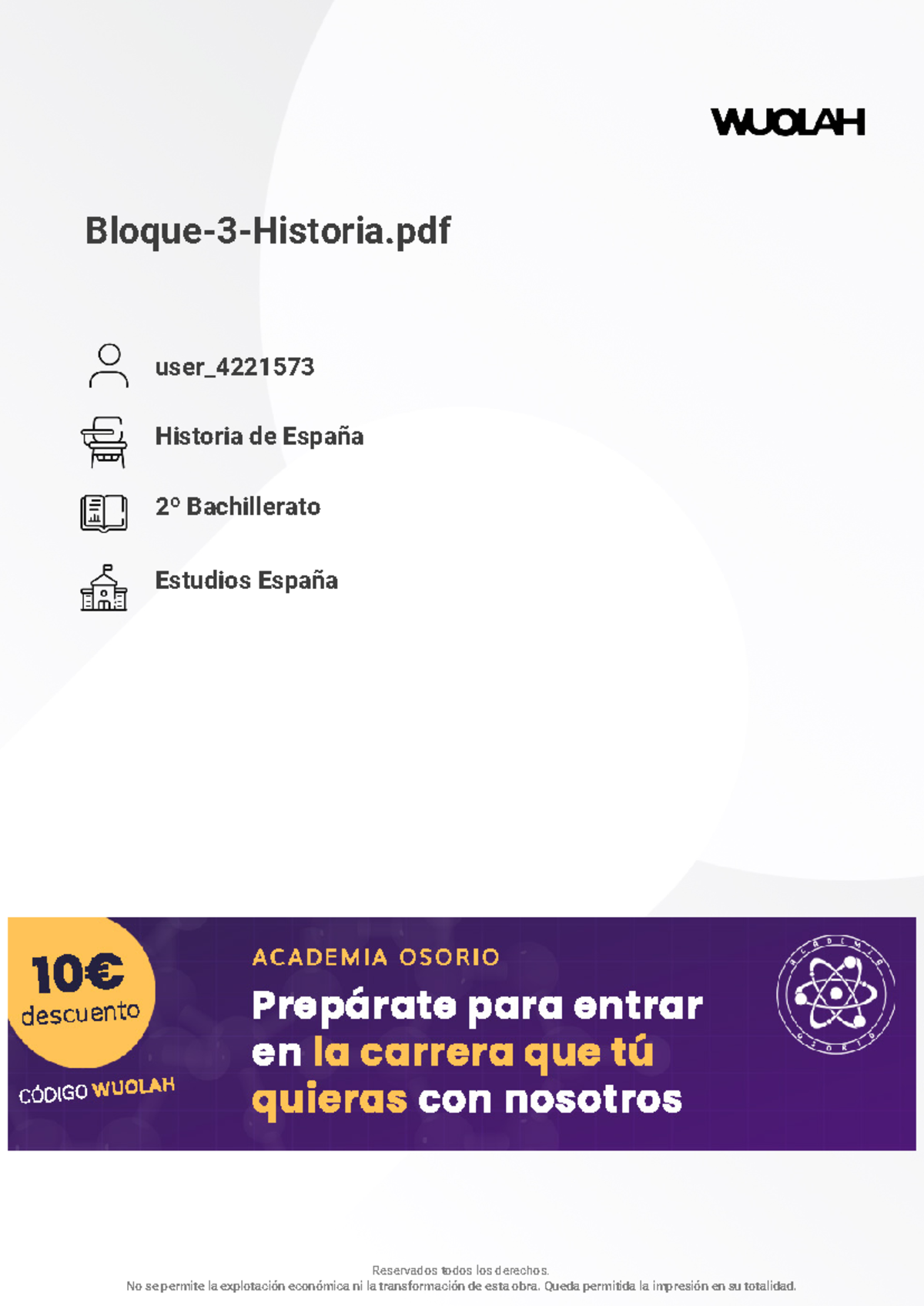 Wuolah free Bloque 3 Historia - Bloque-3-Historia user_ Historia de España 2º Bachillerato ...
