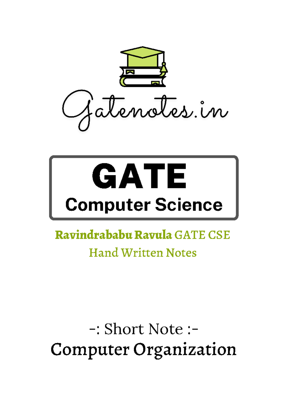 COA - Short Notes - computer engineering - Ravindrababu Ravula GATE CSE ...