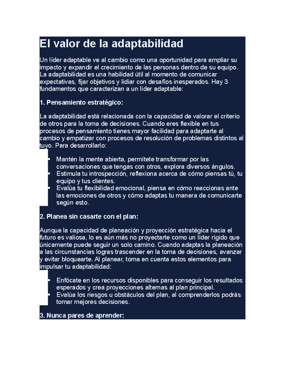 El valor de la adaptabilidad - La adaptabilidad es una habilidad útil al momento de comunicar ...