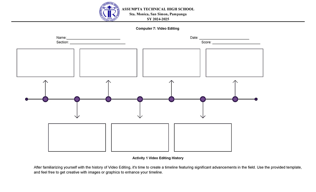 Activity 1 Video Editing History (Timeline) - ASSUMPTA TECHNICAL HIGH ...