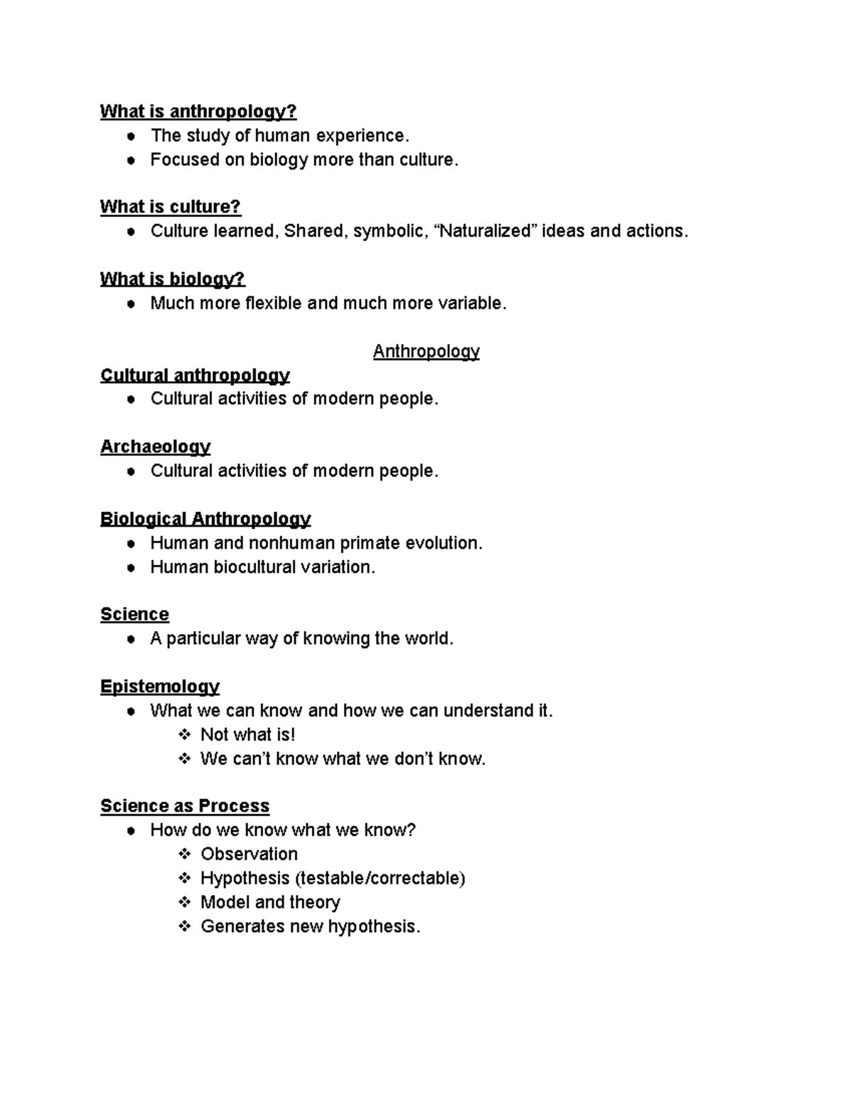 Anthropology Notes - What is anthropology? The study of human ...