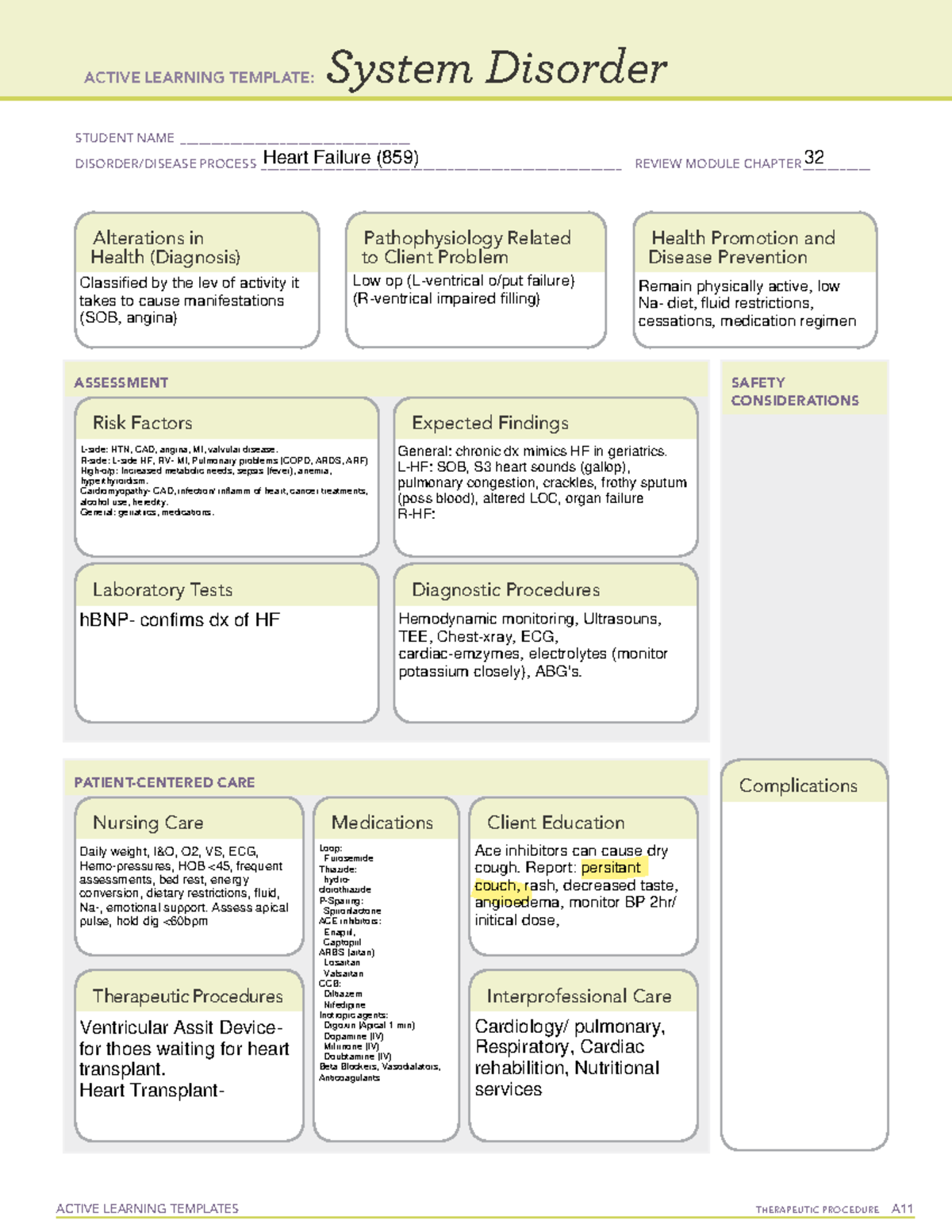 Heart Failure-System Dx - ACTIVE LEARNING TEMPLATES TherapeuTic ...