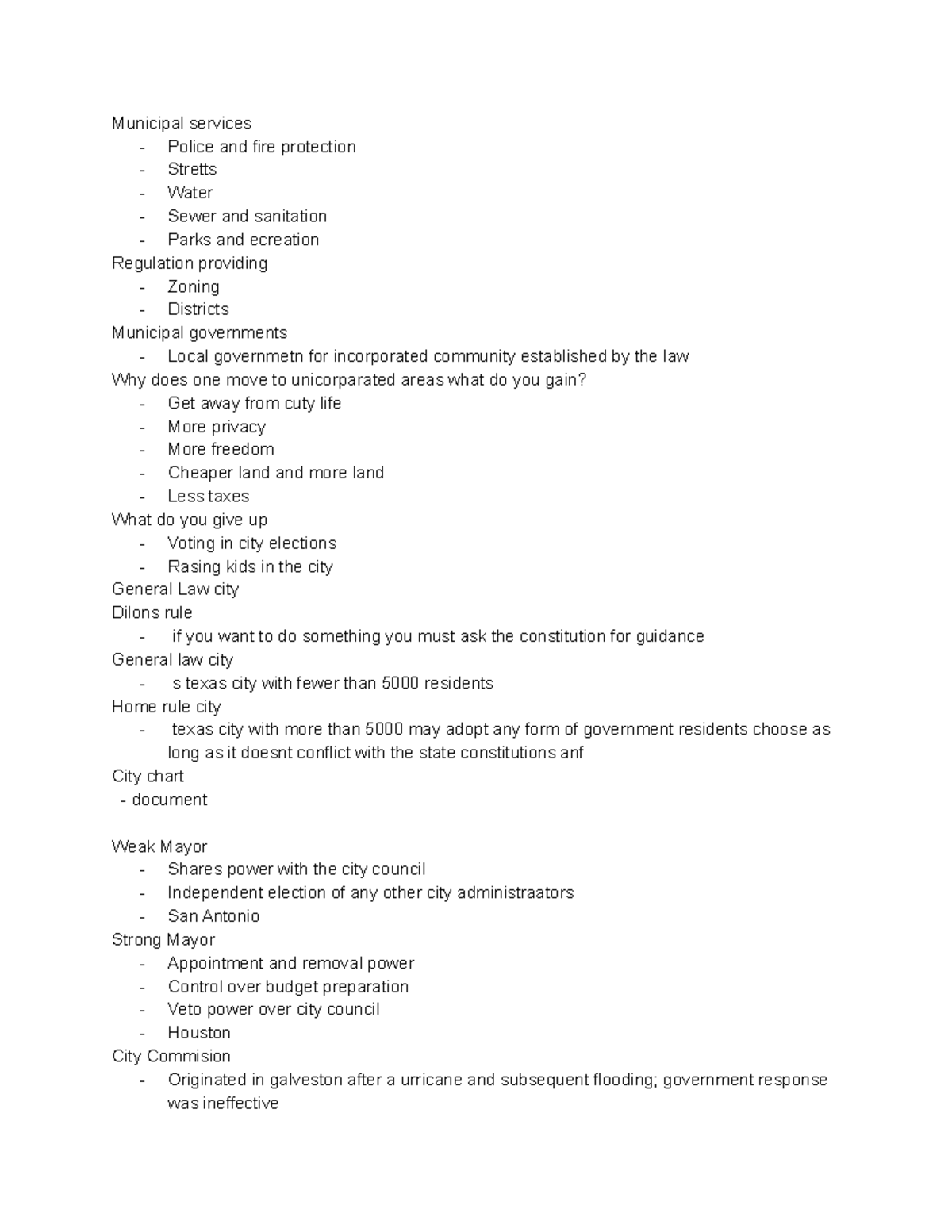 Mayor notes - Municipal services - Police and fire protection - Stretts ...