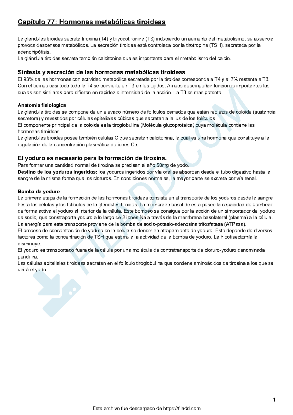 Capitulo 77 Hormonas metabolicas tiroideas - 1 Capítulo 77: Hormonas metabólicas tiroideas La ...