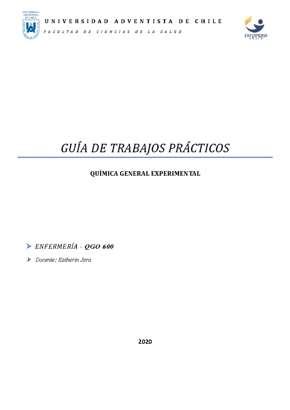 Lab Qca Pr ctico 00 Y 01 U N I V E R S I D A D A D V E N T I S T A