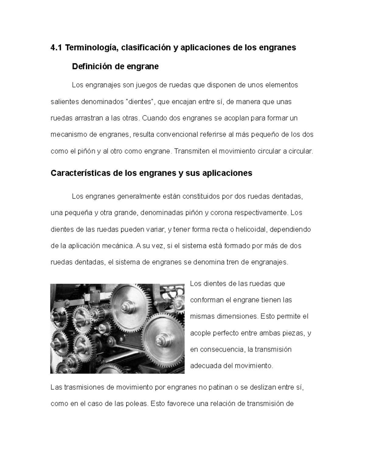 Trabajo complementario de Engranes - 4 Terminología, clasificación y ...