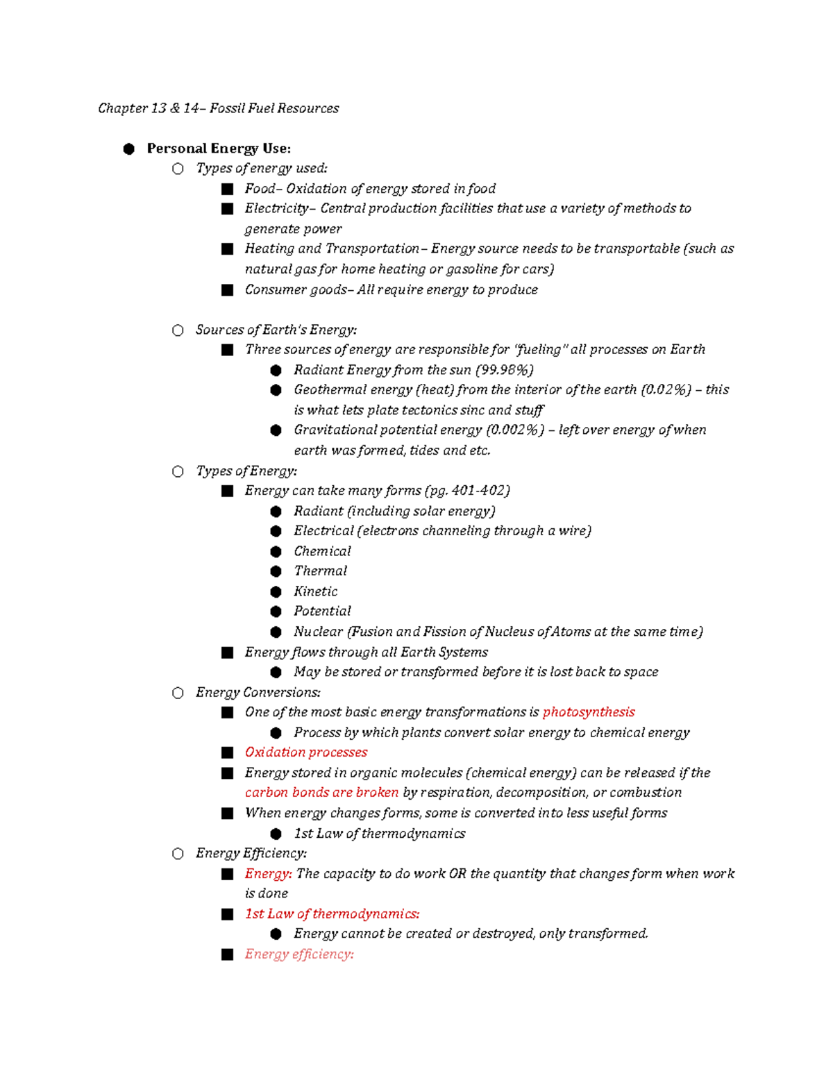 Chapter 13– Fossil Fuel Resources - Chapter 13 & 14– Fossil Fuel ...
