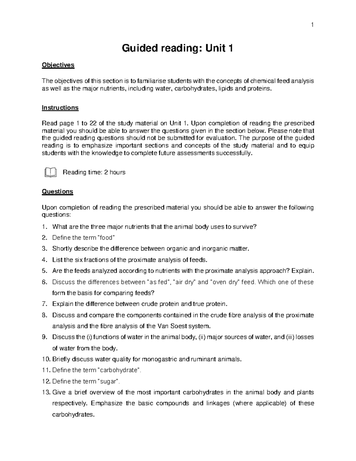 Guided reading Unit 1 - 1 Guided reading: Unit 1 Objectives The ...