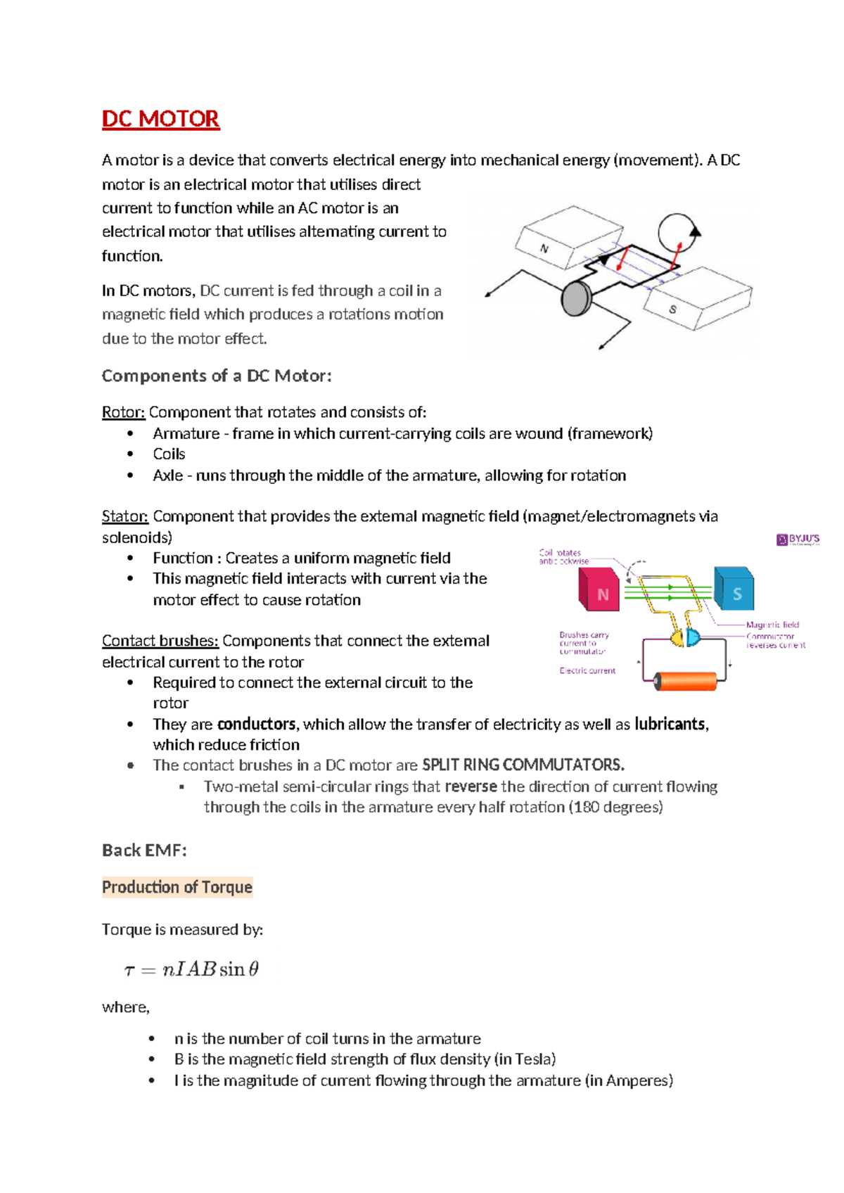 DC Motor Poster - DC MOTOR A motor is a device that converts electrical ...