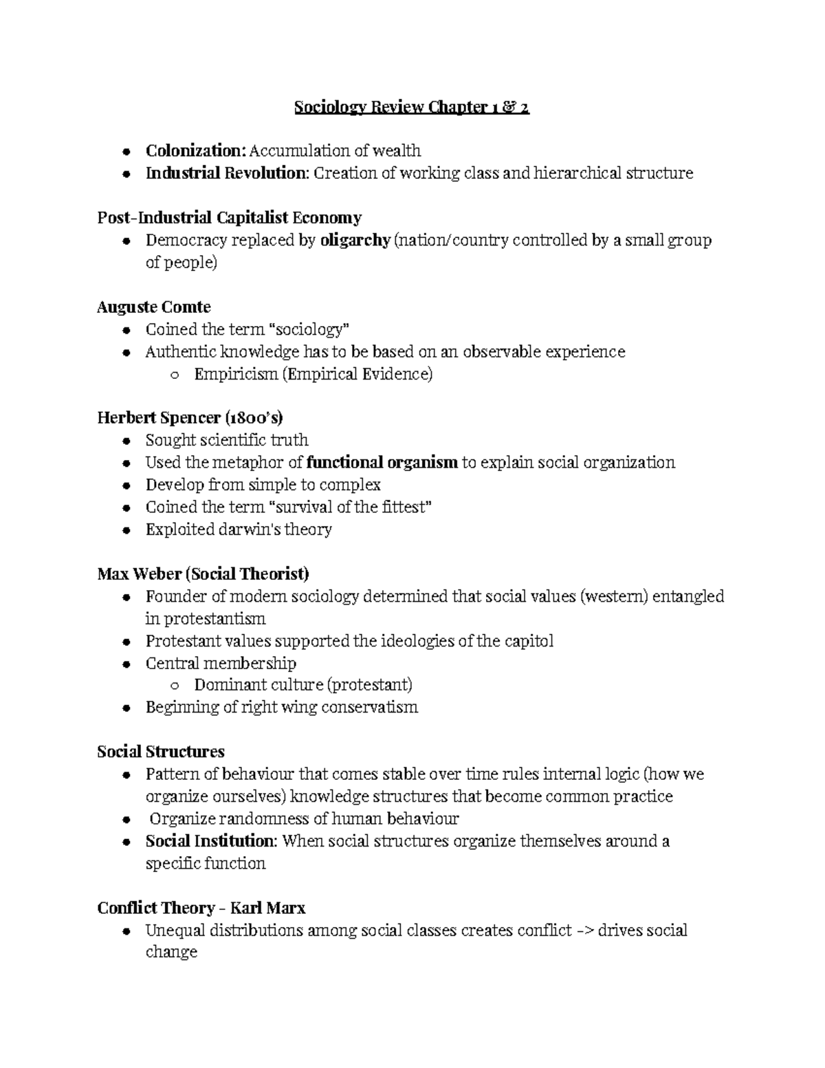 Sociology Review Chapters 1 & 2 - Sociology Review Chapter 1 & 2 ...