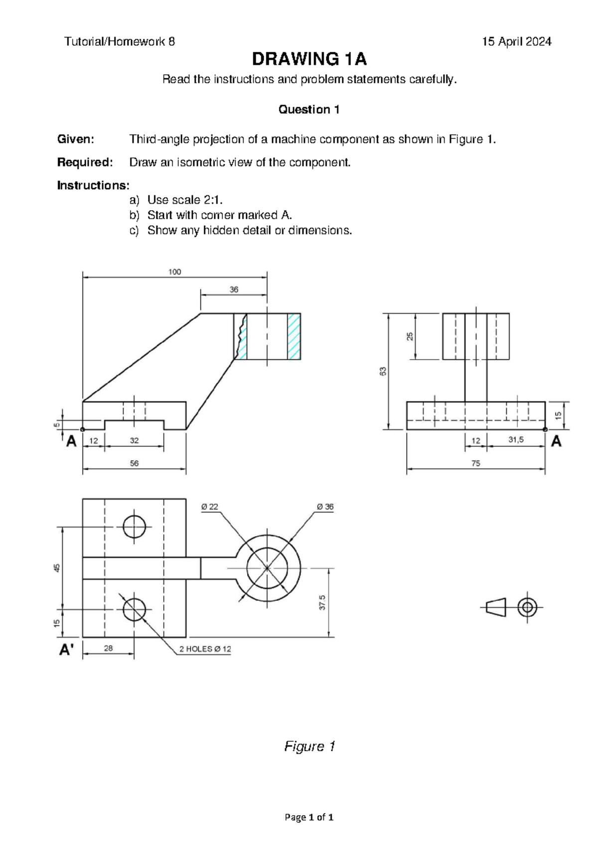 Civil engineering drawing tutorial 8 isometric drawing 2d elevationn ...