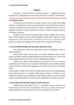 SS(U3) - Loaders and Linkers: Basic loader functions, machine ...