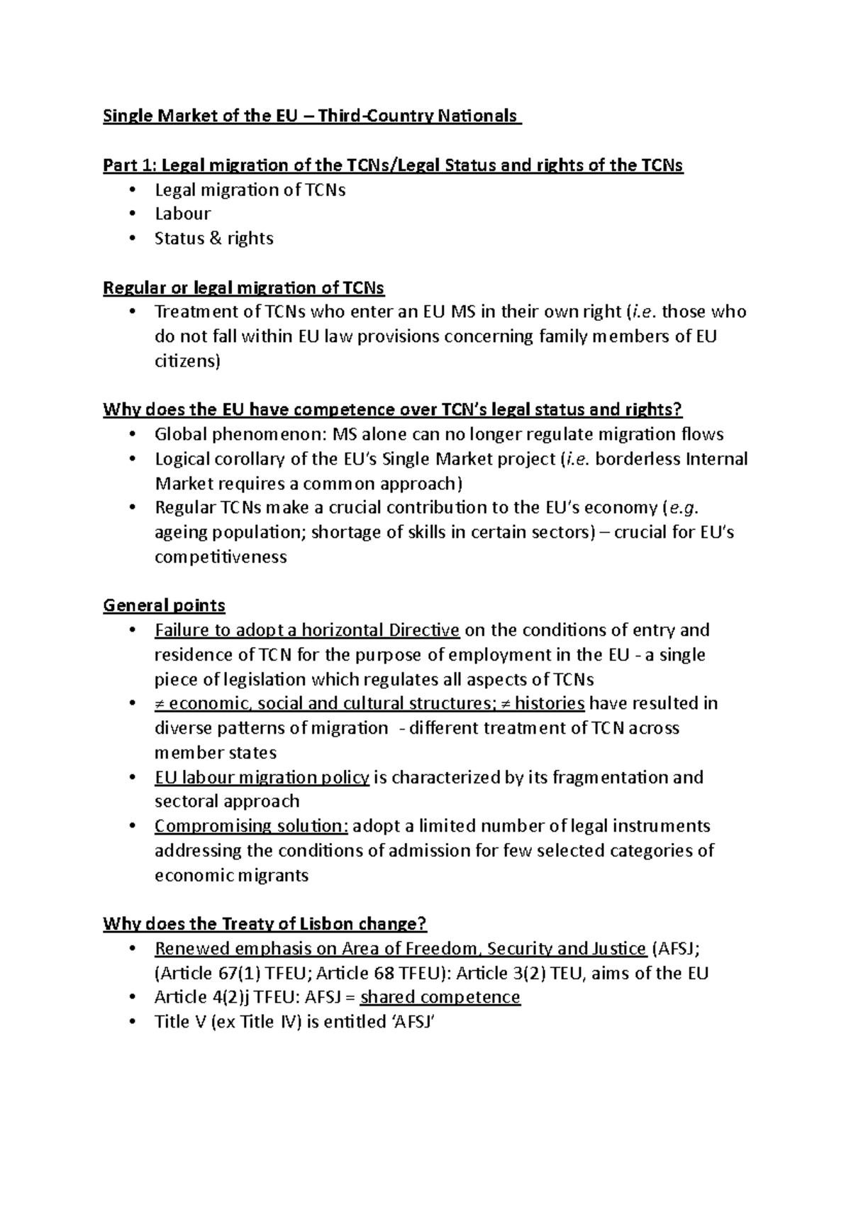 Single Market of the EU - Third Country Nationals - Single Market of ...