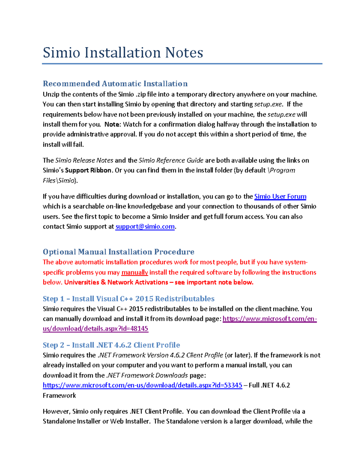 Simio Installation Notes - Simio Installation Notes Recommended ...