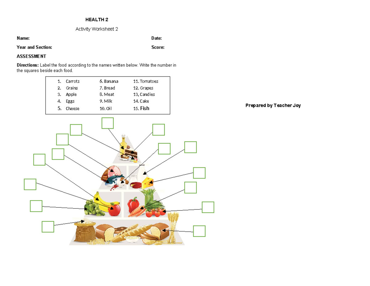 Activity 2 assessment - HEALTH - Bachelor of Elementary Education ...
