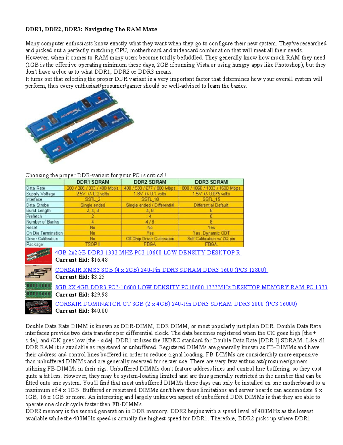 Types of DDR ( Sdram) - Summerized - DDR1, DDR2, DDR3: Navigating The ...