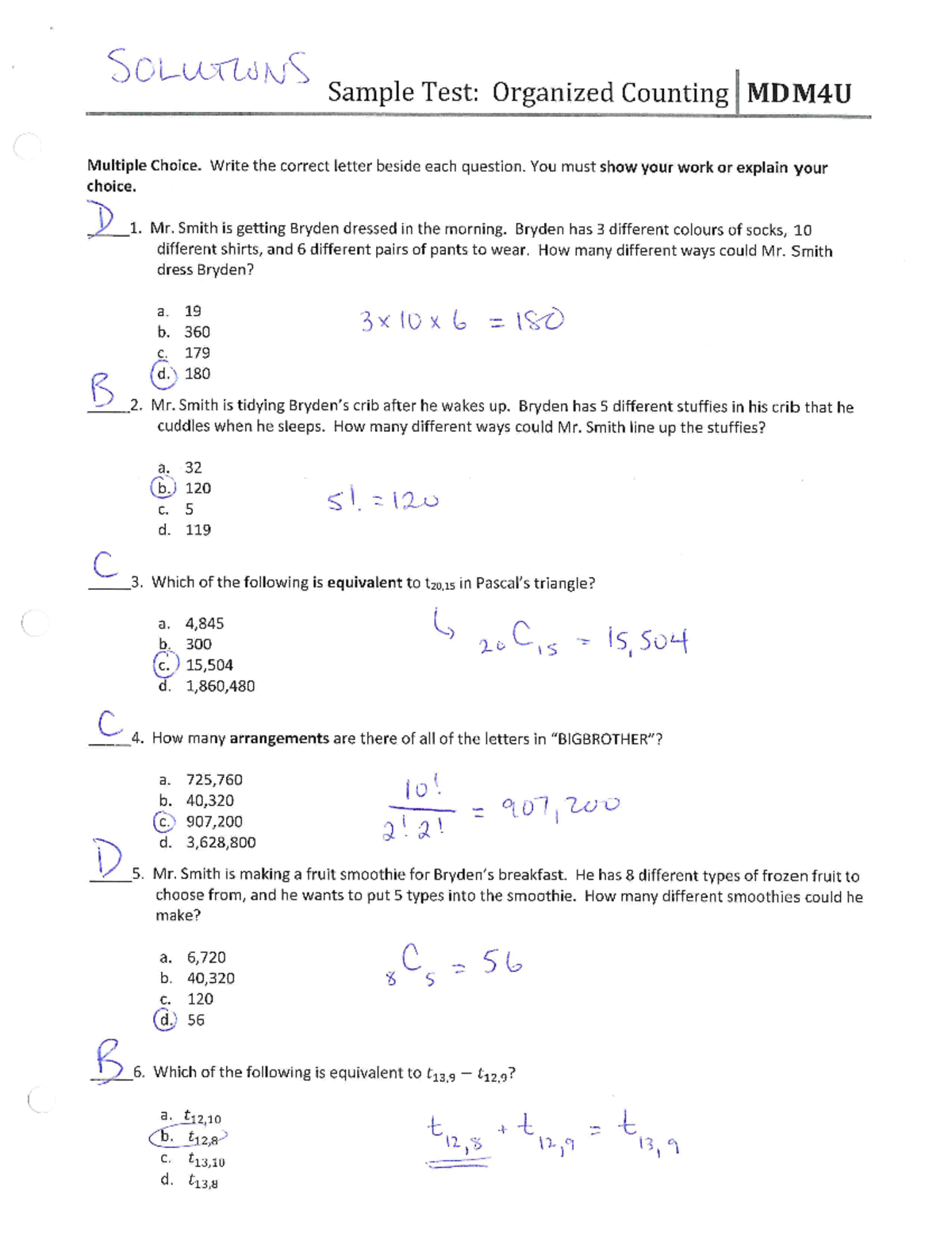 Sample Test Solutions - Studocu