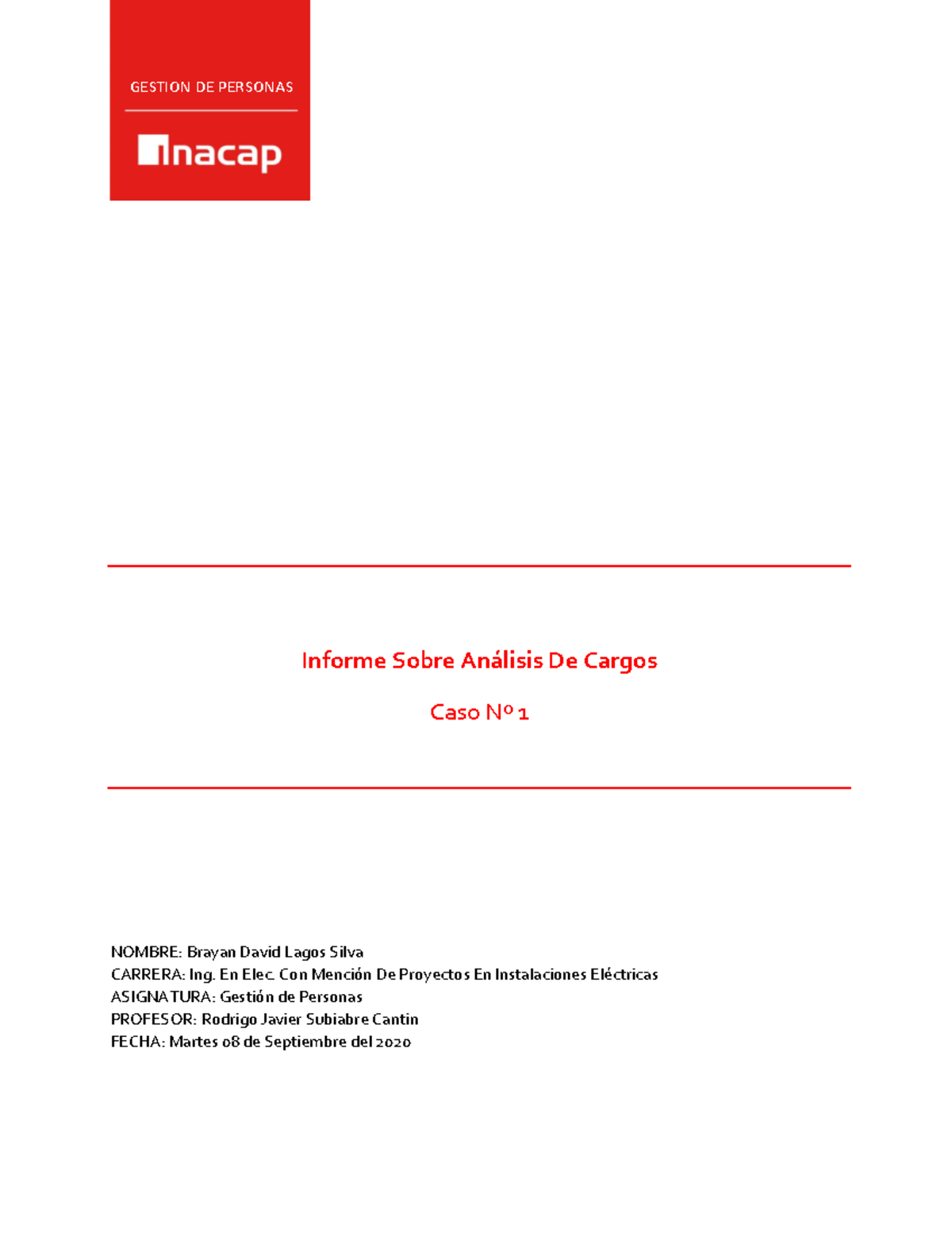 ES.U1.Brayan.Lagos - Nota: 6.5 - Warning: TT: undefined function: 32 GESTION DE PERSONAS Informe ...