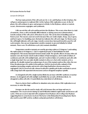 Bi 214 Lecture Notes - Bi 214 Lecture Notes Lecture 1 (March 30th, 2021 ...