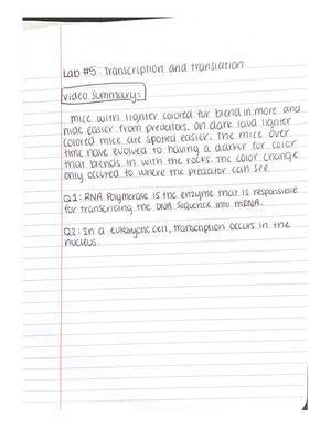 Bio Lab 8 - lab notes for doctor bushman's bio 181 class. - BIO 181L ...