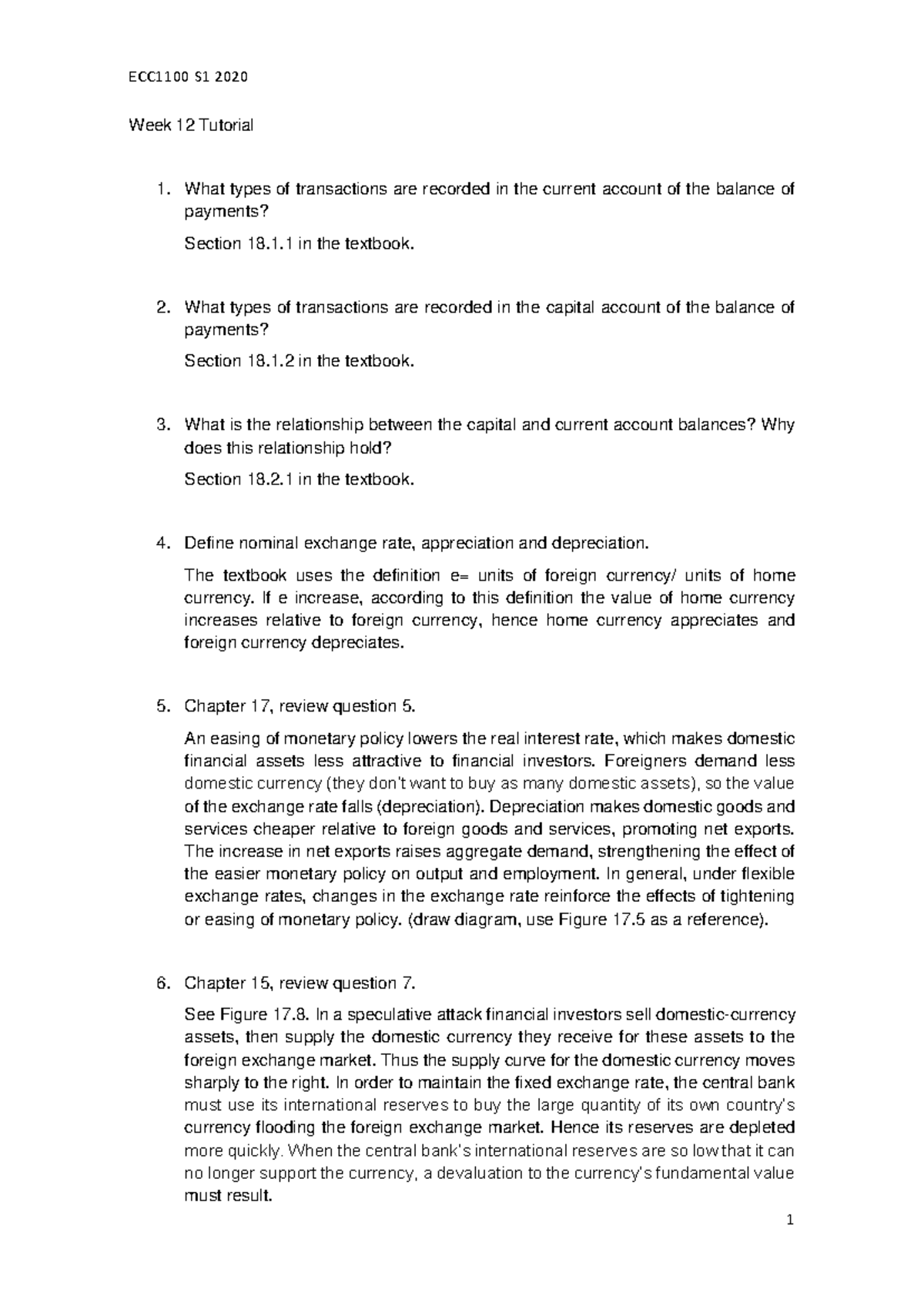 W12 tute answer - Warning: TT: undefined function: 32 ECC1100 S1 2020 1 Week 12 Tutorial What ...