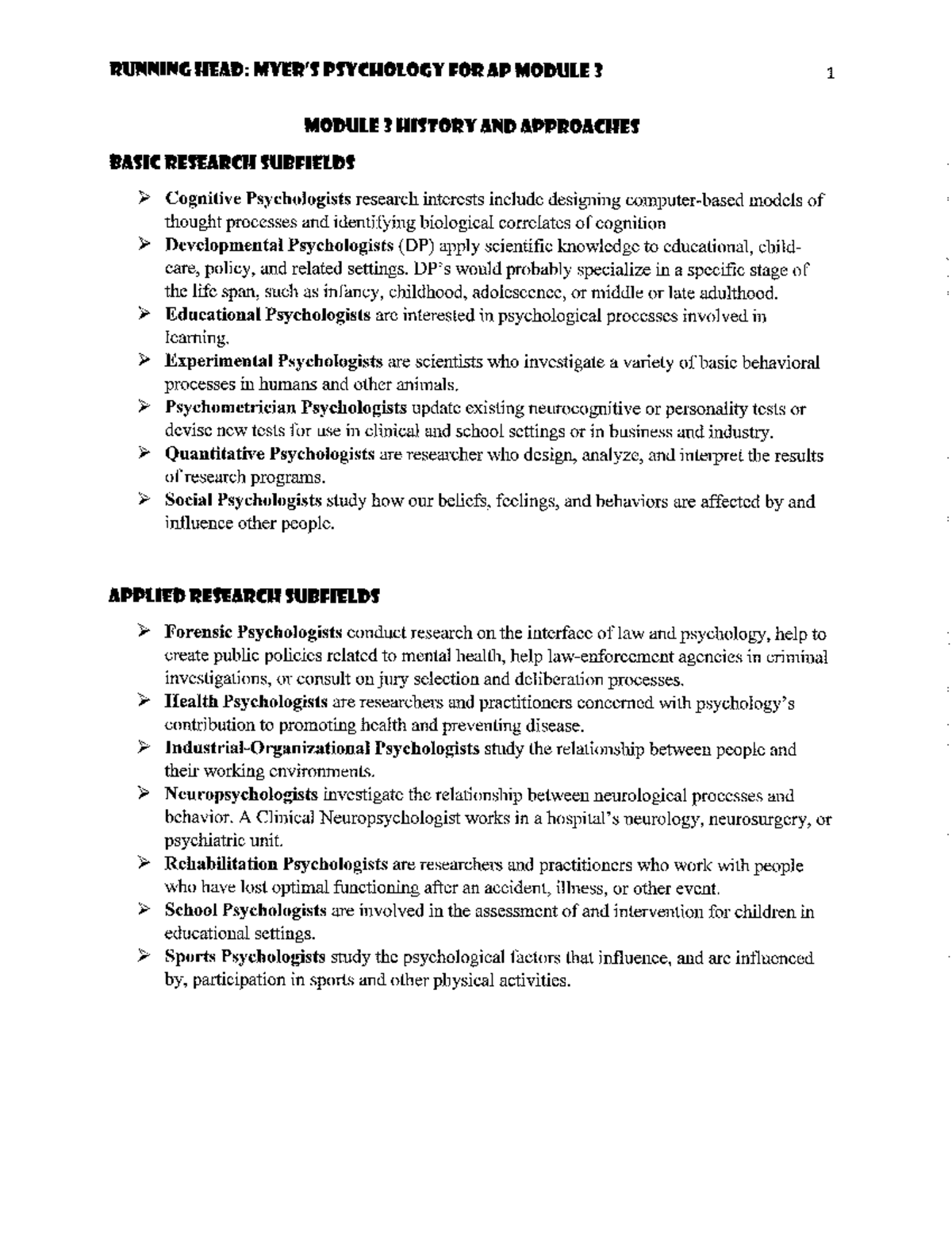 Module 3 - CHEAT SHEET - PSY 150 - Studocu