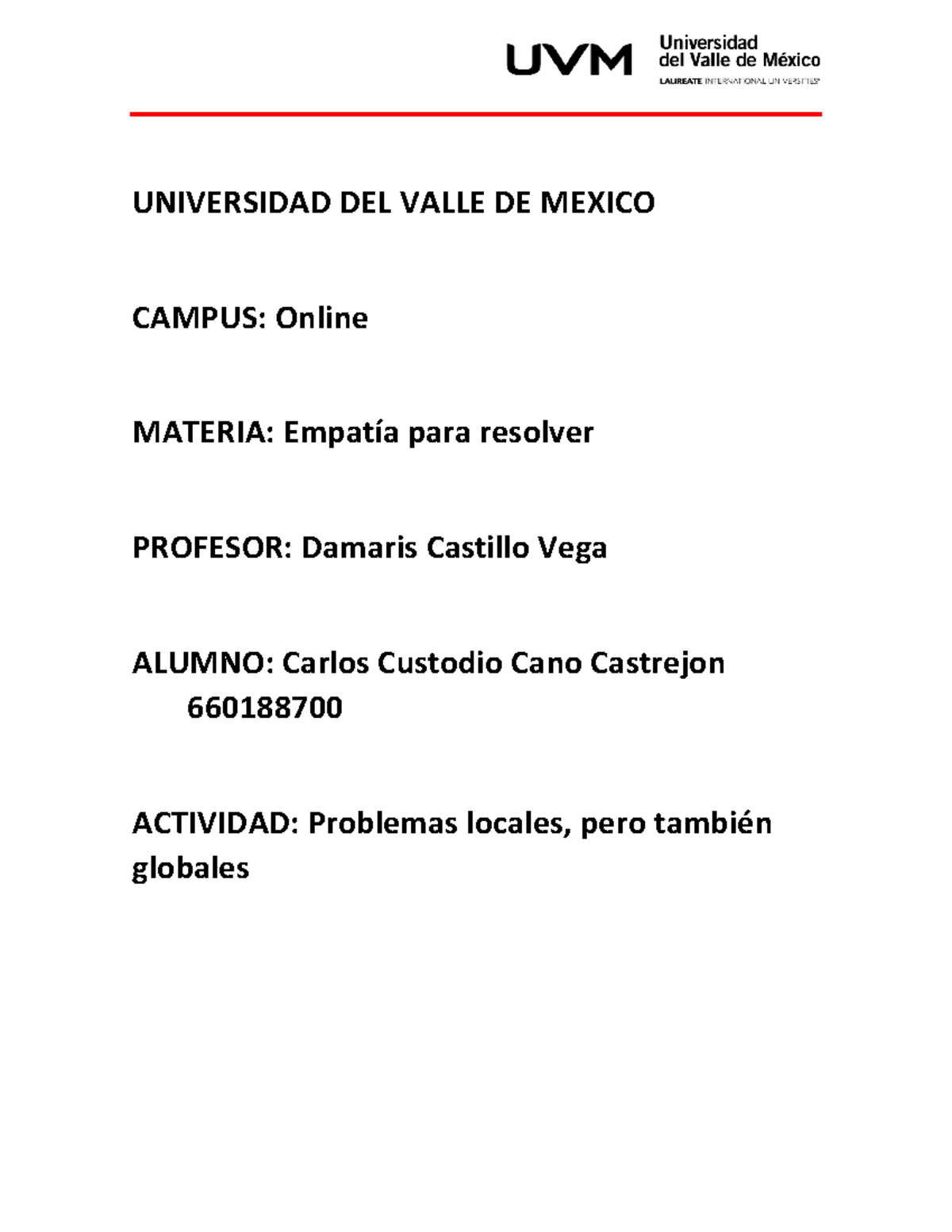 Empatio ultimo 1 - UNIVERSIDAD DEL VALLE DE MEXICO CAMPUS: Online ...