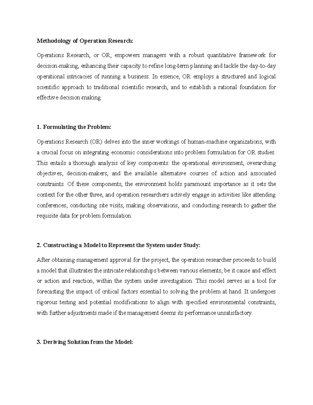 Methodology of Operation Research - Methodology of Operation Research ...