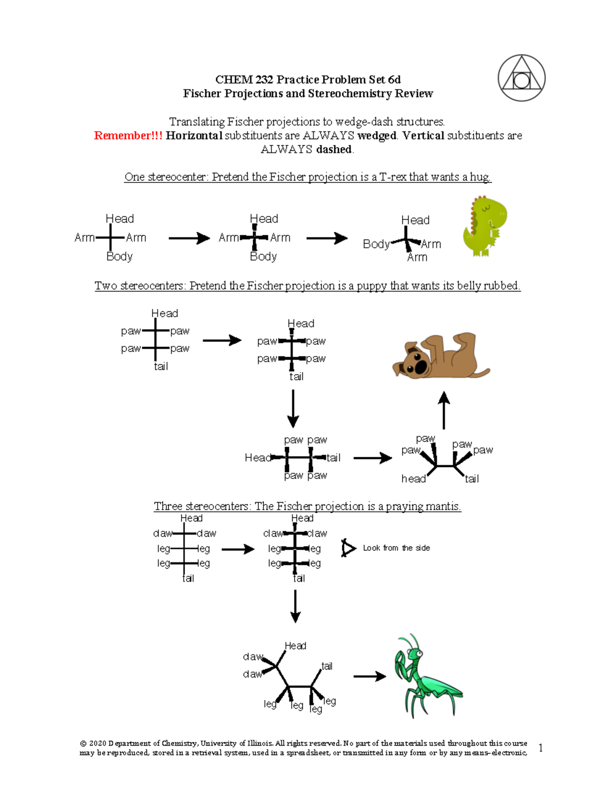 6d PPP KEY- Fischer Projections - 1 CHEM 232 Practice Problem Set 6d ...