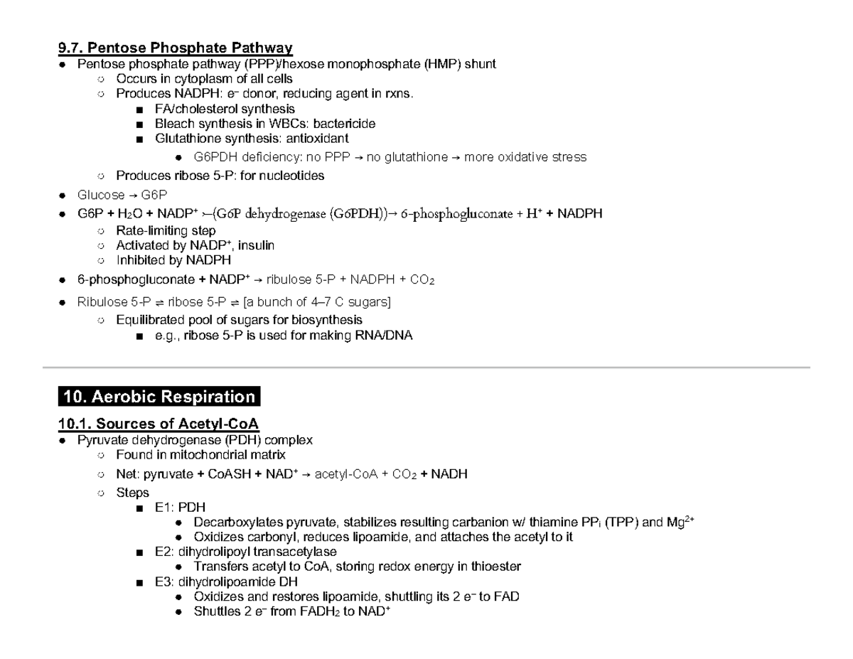 4 Biochem - 9. Pentose Phosphate Pathway Pentose phosphate pathway (PPP ...