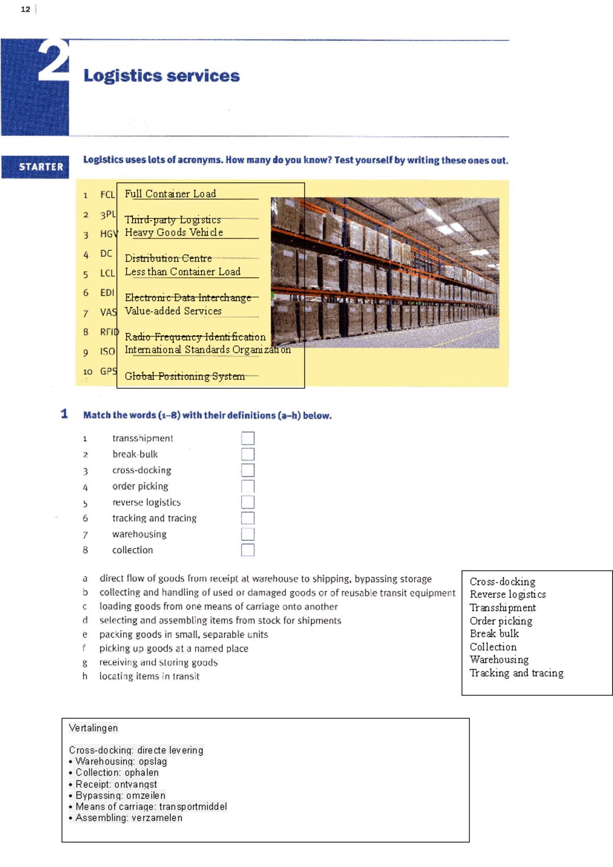 English for Logistics - Vertalingen Cross-docking: directe levering ...