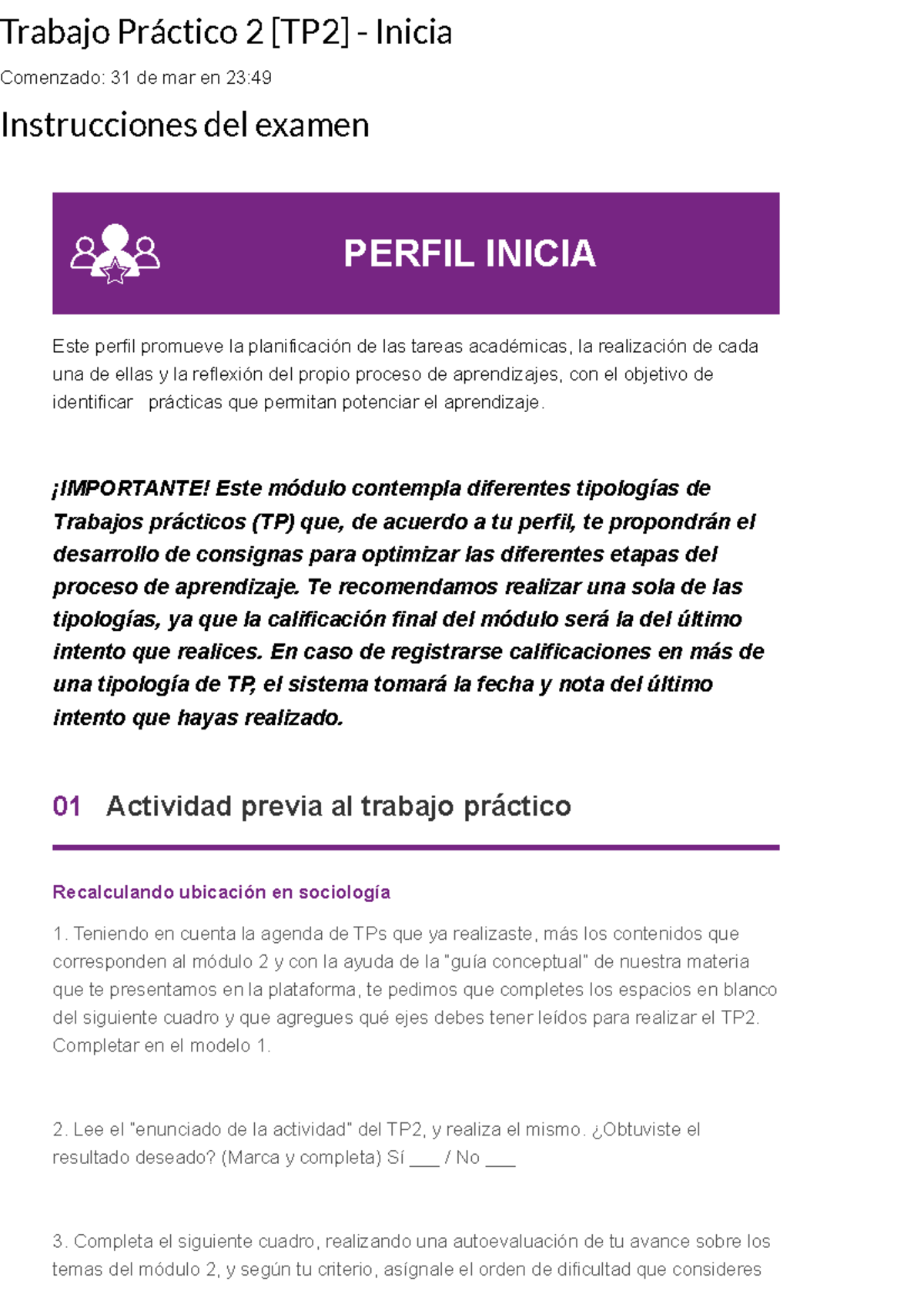 Examen Trabajo Práctico 2 [TP2] - Inicia pdf - Trabajo Práctico 2 [TP2] - Inicia Comenzado: 31 ...