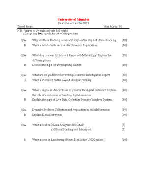 EH notes by mu - Ethical hacking - Ethical hacking and forensic - Studocu