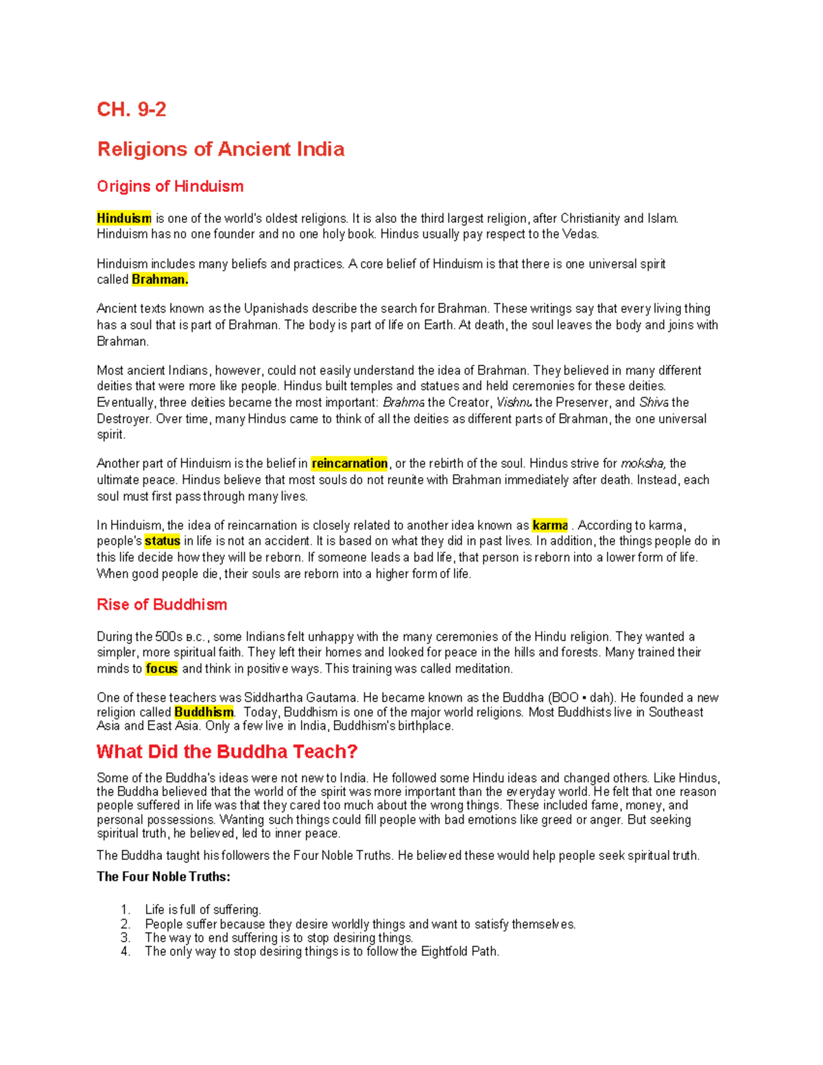 CH9-2 2 - Hhhhhhhhhhhh - CH. 9- Religions of Ancient India Origins of ...