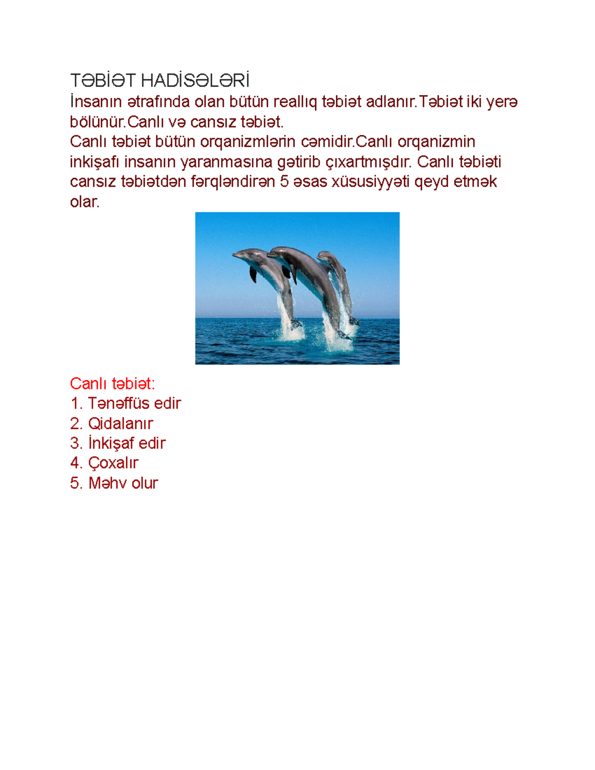 Tebiet - Hkkggk - TƏBİƏT HADİSƏLƏRİ İnsanın ətrafında olan bütün ...