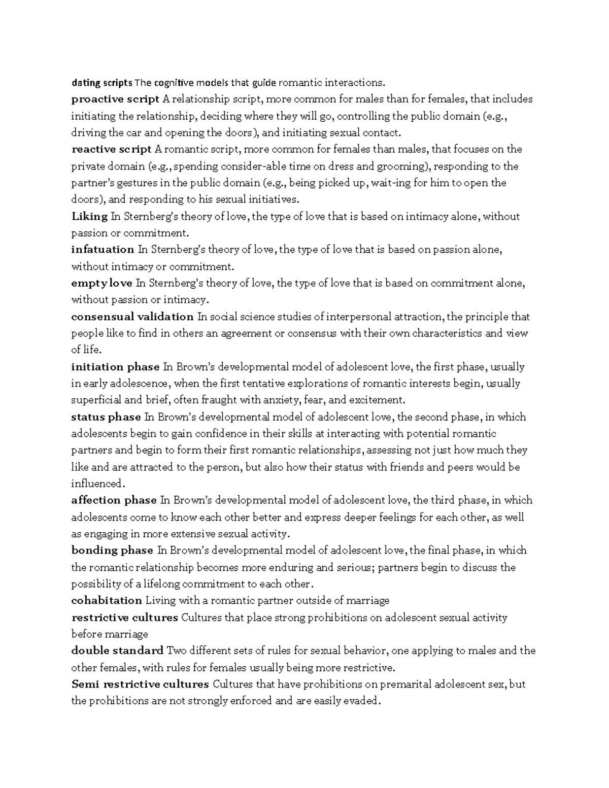 Lesson 9 - PSYC 350 Lecture notes - dating scripts The cognitive models ...