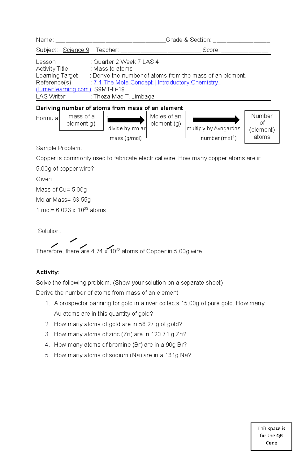 Science 9 Q2 Week7 LAS4 - Name: _________________________________Grade & Section: - Studocu