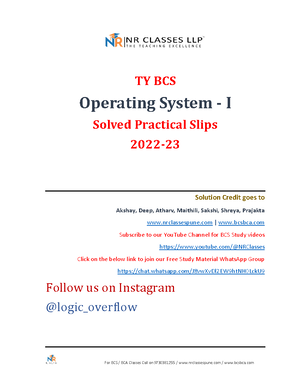 WT Solution - WT Practical Slip Answer - WT ALL SLIPS SOLUTION. SLIP- Q1) - Studocu
