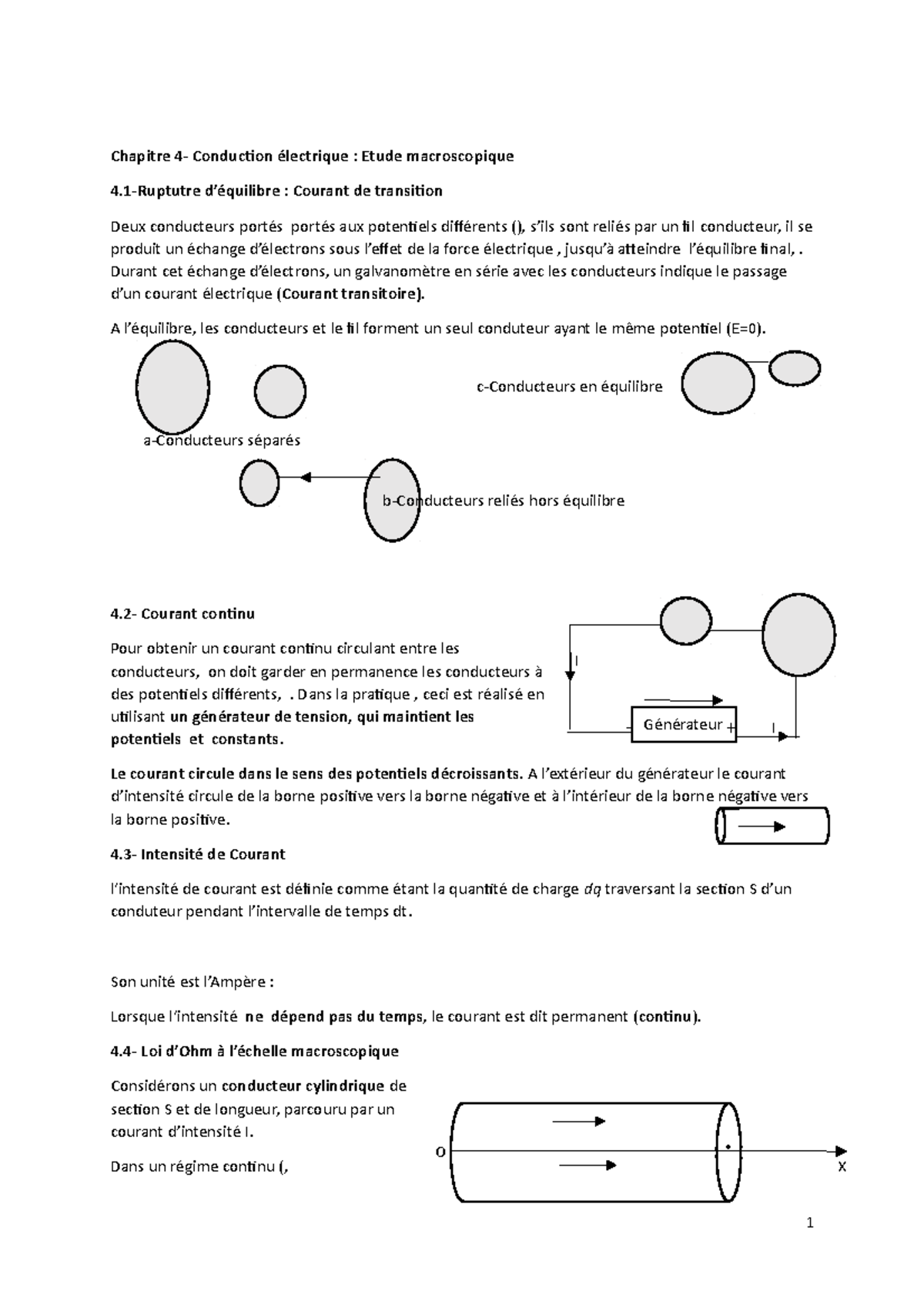 Chapitre 4 partie 2 - Chapitre 4- Conduction électrique : Etude macroscopique 4-Ruptutre d ...