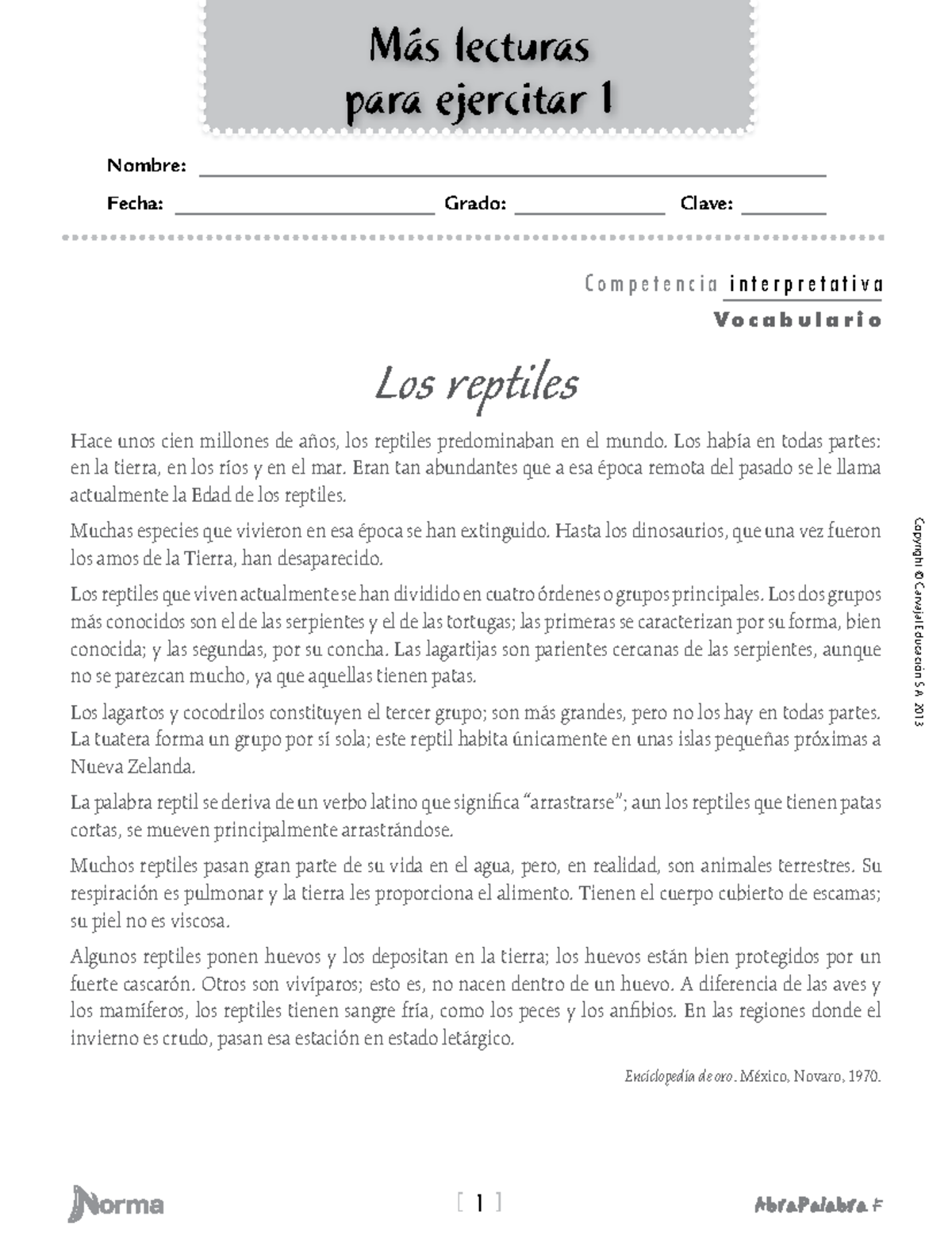 2. Lecturas y comprensión lectora - [ 1 ] F Copyright © Carvajal ...