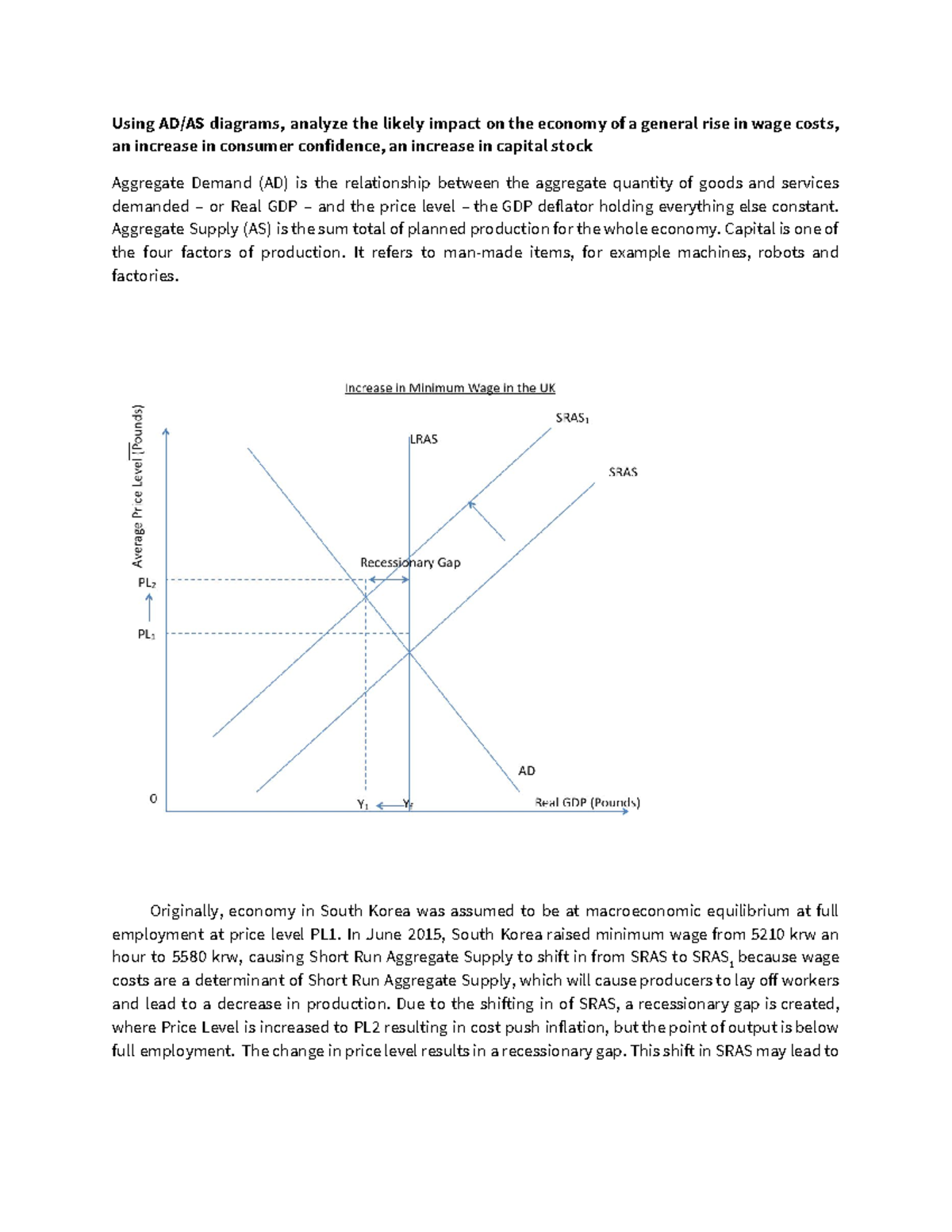 AS AD Part A - Increase in wage cost, consumer confidence, capital ...