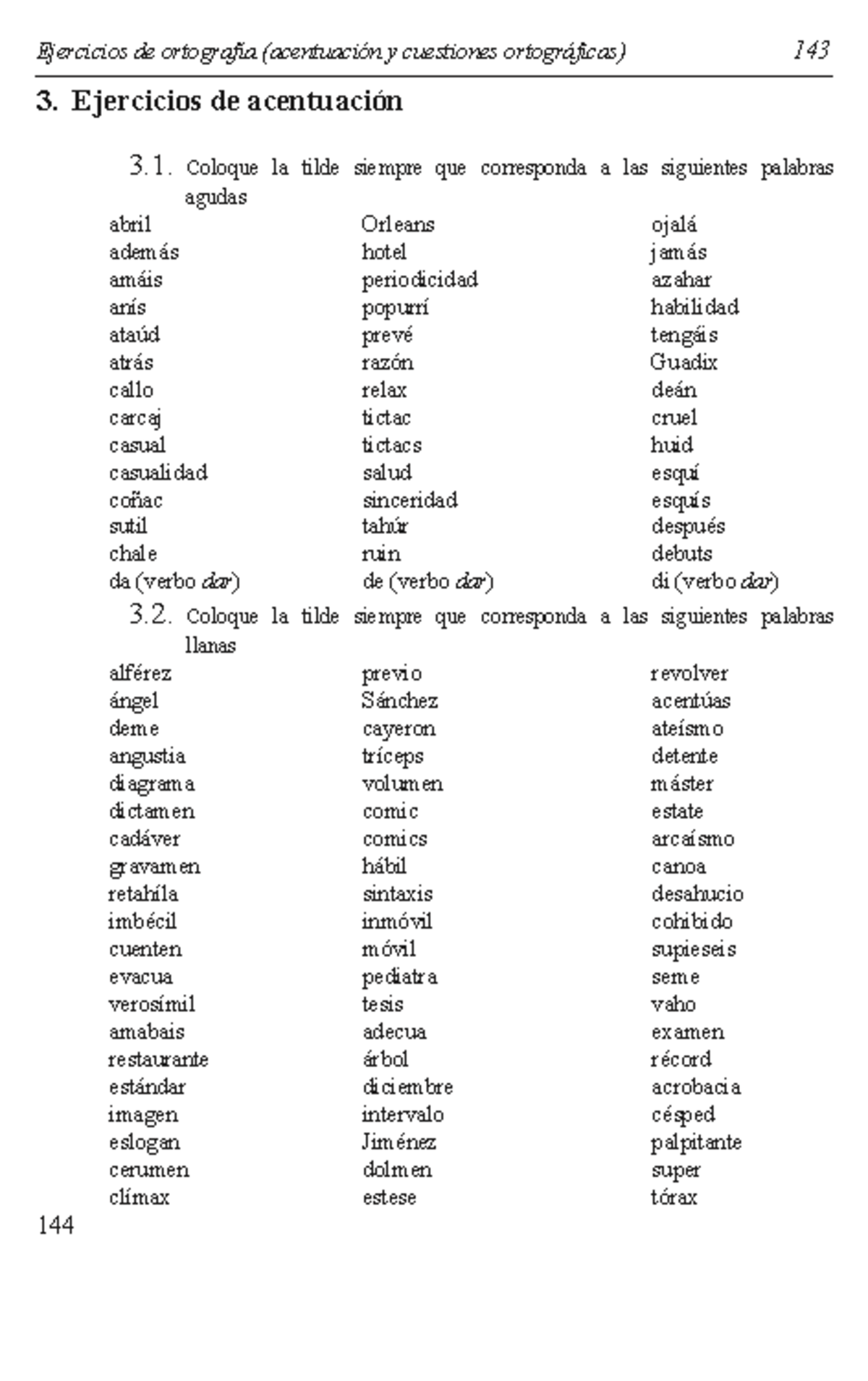 Práctica de acentuación hecha. - 143 Ejercicios de ortografía ...