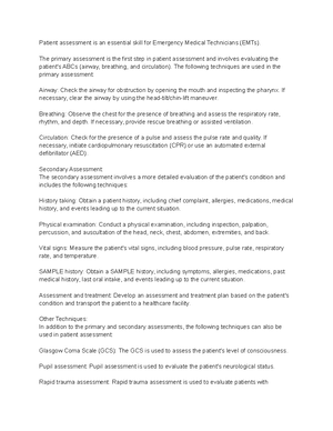 Practice and Simulation Scenarios for Patient Assessment and Treatment ...