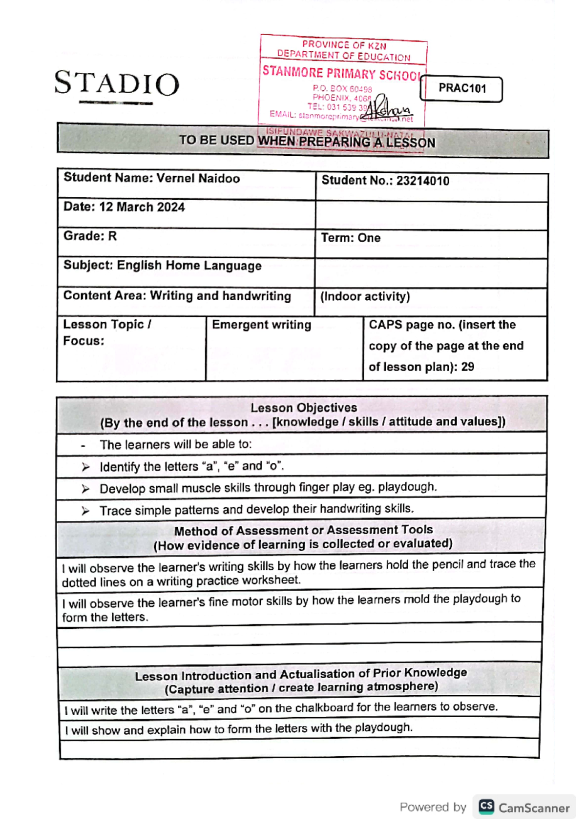 Informal Lesson 5 - 117853 - Studocu