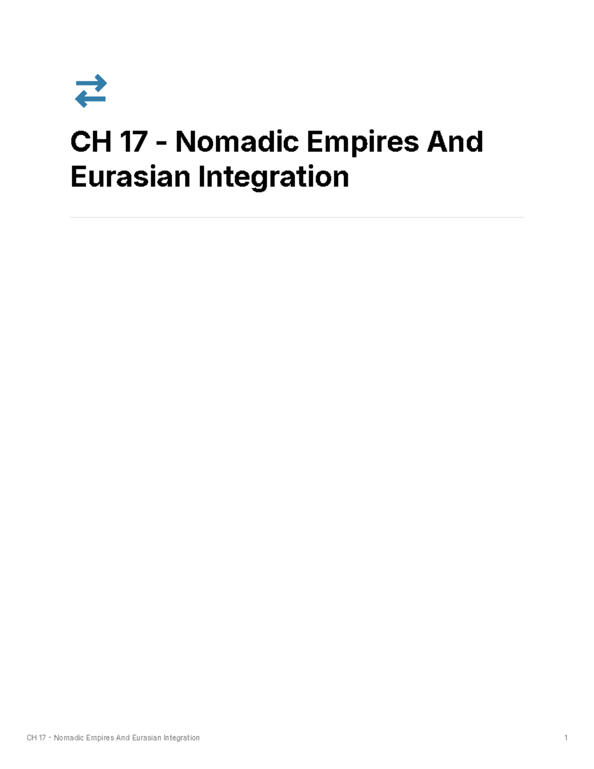 Ap World ch17 notes - CH 17 - Nomadic Empires And Eurasian Integration ...