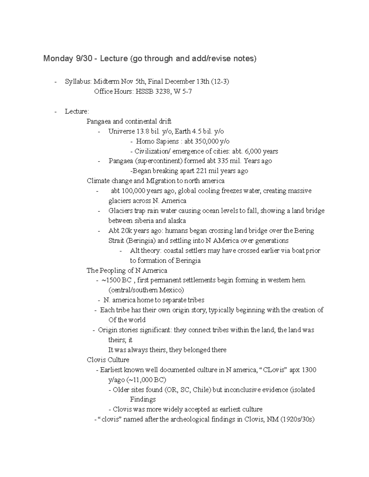 History 17A - General notes - Monday 9/30 - Lecture (go through and add ...