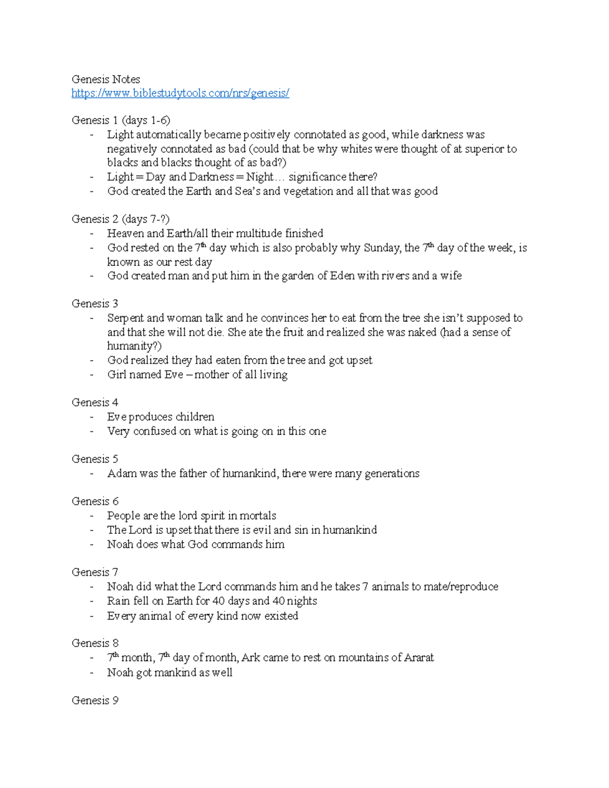 Genesis Notes - Genesis Notes biblestudytools/nrs/genesis/ Genesis 1 ...